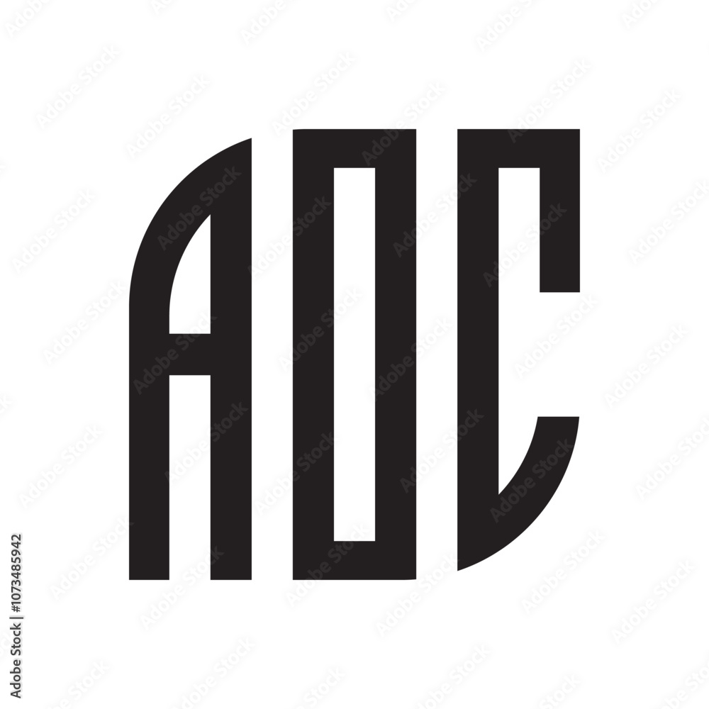 AOC letter logo design with white background in illustrator, vector ...