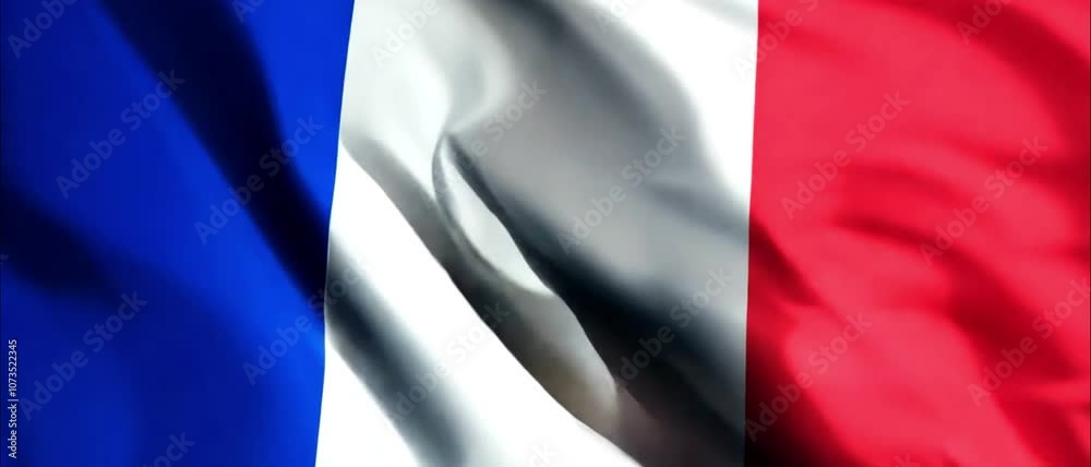 France flag waving animation, perfect looping, 4K video background ...