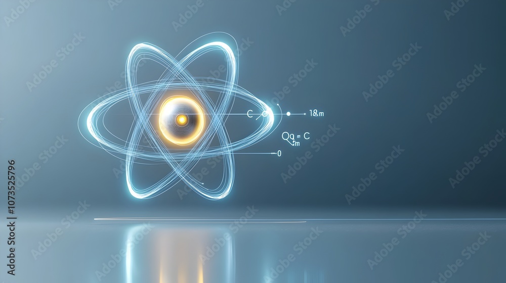 Detailed 3D Rendering of an Atom s Glowing Orbital Structure Centered ...