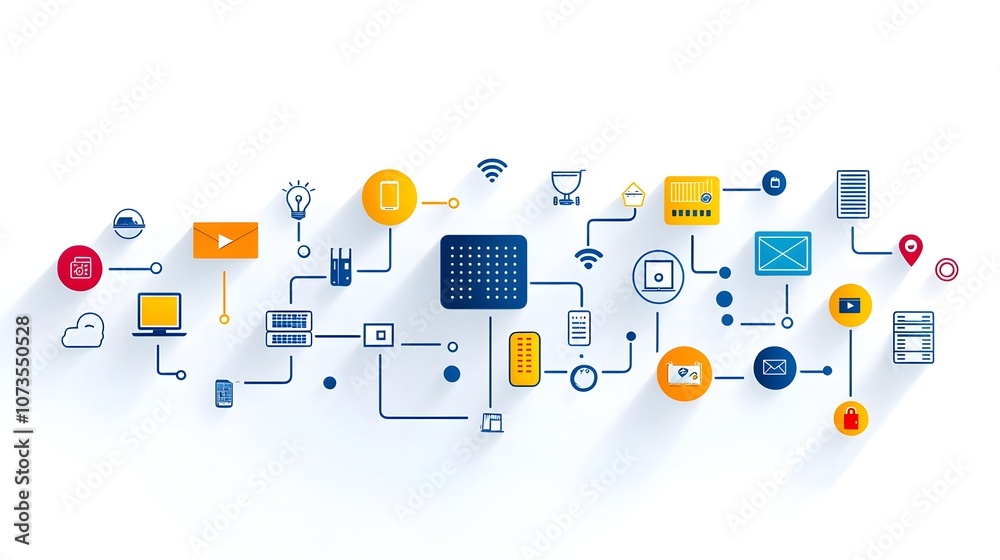 Web Hosting Icon Set in Line Style with Symbols for Domain Server Data ...