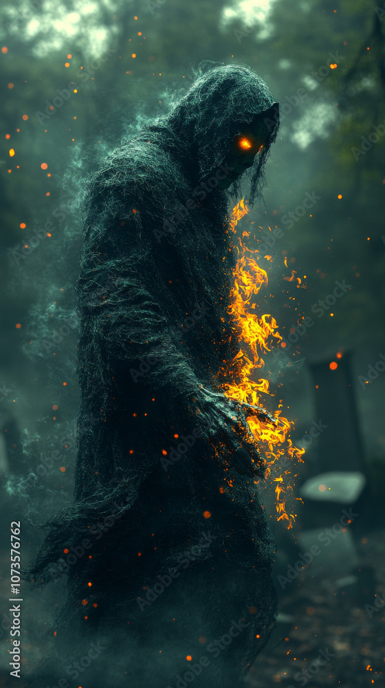 World of Warcraft character An eerie warlock stands in a desolate ...