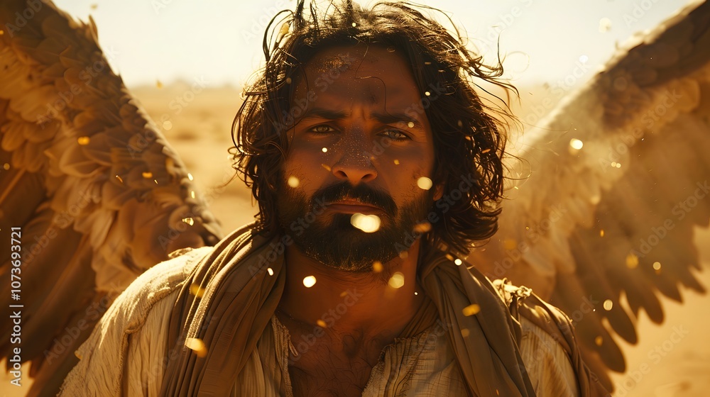 A resolute Jesus, eyes turned towards the sky, refusing to bow as Satan ...