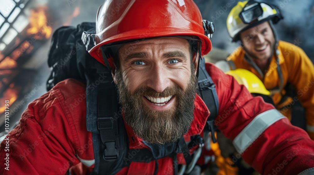 Firefighters in protective gear demonstrate their bravery and ...