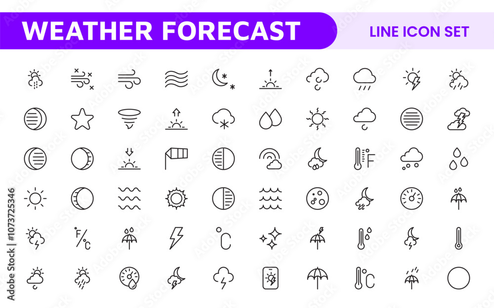 Weather Forecast Icon Set. Bright and dynamic icons for accurate ...
