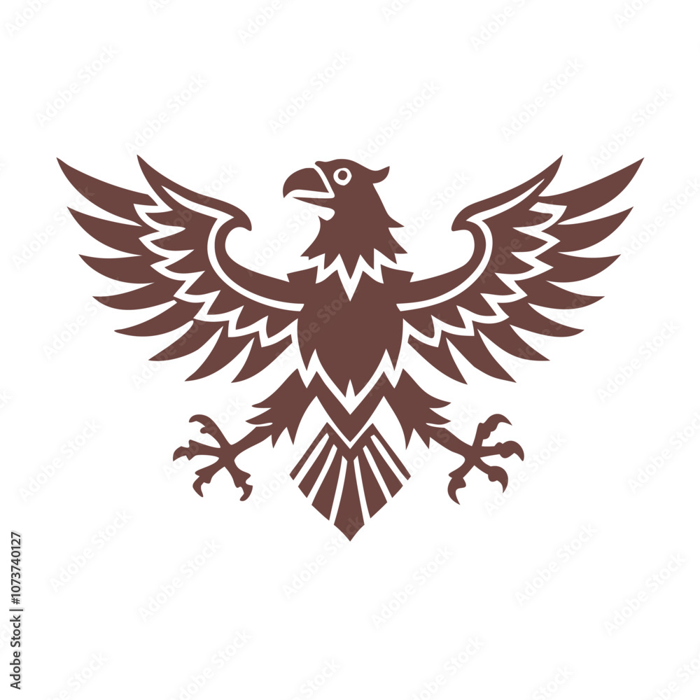 Stylized eagle with spread wings and sharp talons, Vector illustration ...