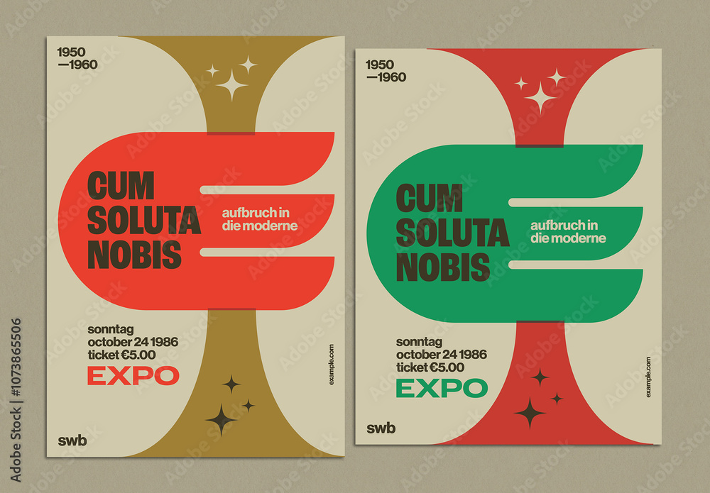 Vintage International Style Poster Layout Design Concept Stock Template ...