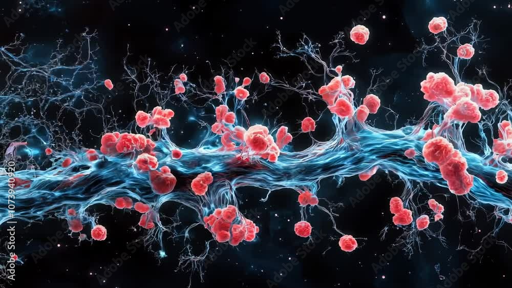 A phase-contrast micrograph of myoblasts undergoing fusion to form ...