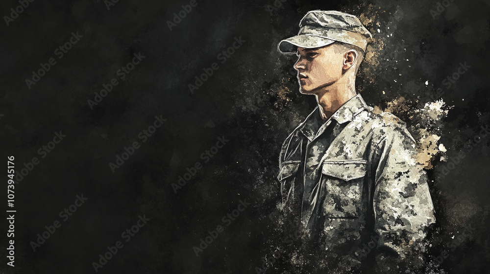 military soldier portrait illustration png army closeup graphic design ...