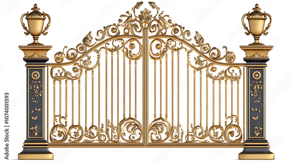 Pearly gates of heaven isolated on white background religious symbolism ...