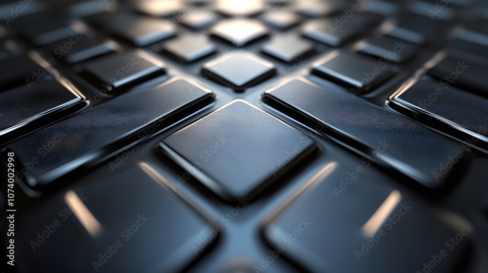 Minimalist 3D diamond plate, sleek brushed metal with raised diamond ...