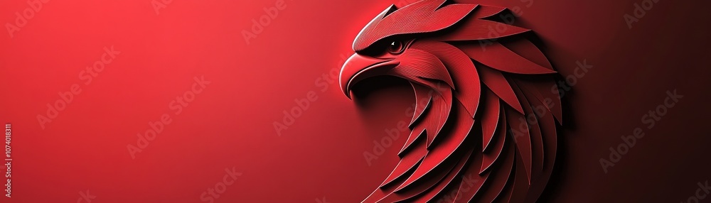 Explore the majestic design of a red hawk in modern artistry and design ...