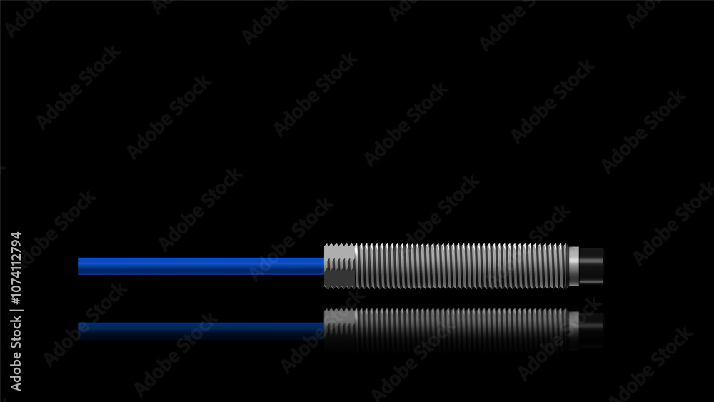 Poster Technical illustration showing an eddy-current proximity probe ...