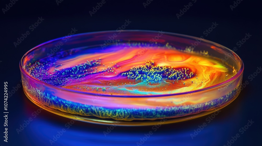 A time-lapse photograph of bacterial growth on a nutrient agar plate ...