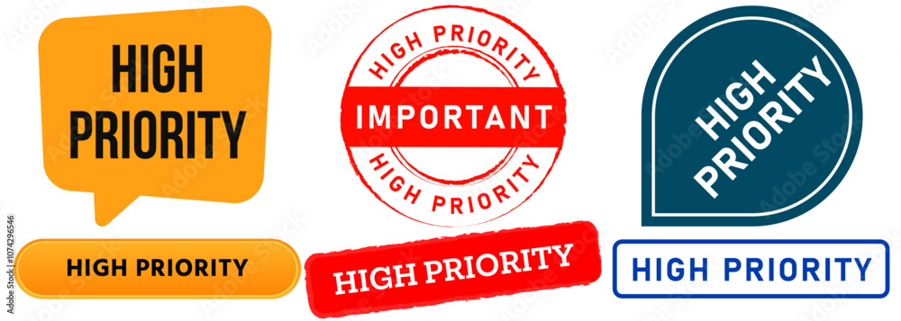 High priority first main VIP important client document work data stamp ...