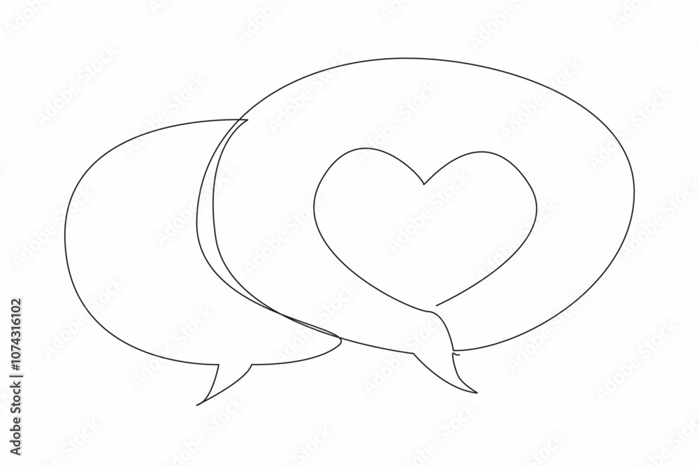 Single continuous line drawing two stacked callouts, one of which has a ...