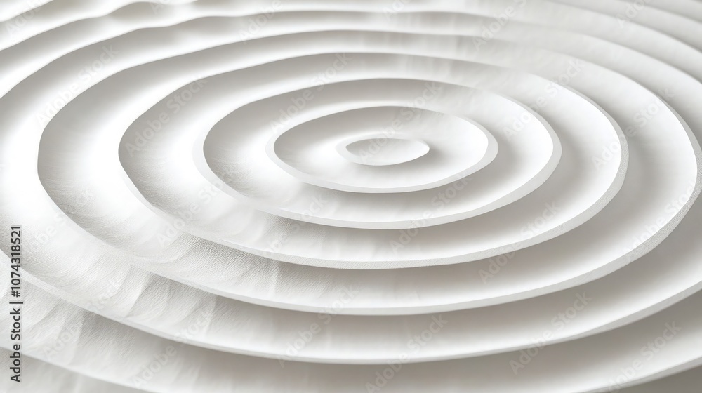 Circular embossed texture with layers of concentric patterns in matte ...