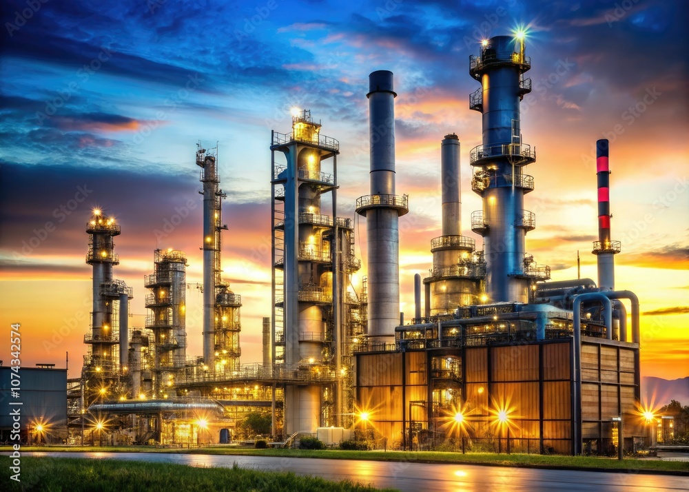 Innovative oil refinery and industrial facility featuring minimalist ...