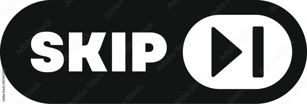 Skip button showing forward and pause signs, allowing users to jump ...