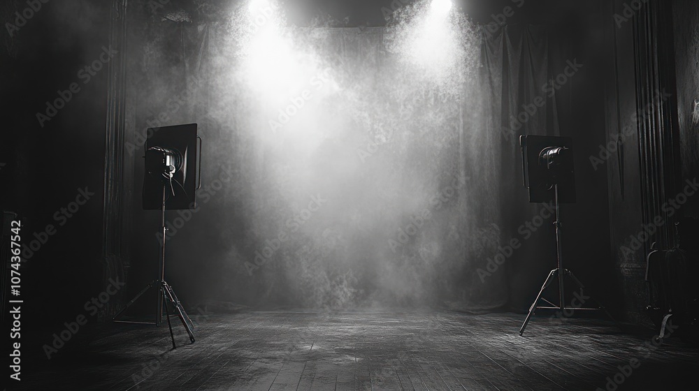 Vintage cinematic background with black and white tones and soft ...