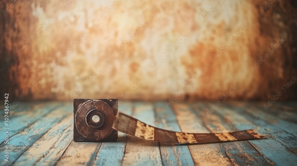 Vintage cinematic background with warm, muted tones and gentle blurring ...