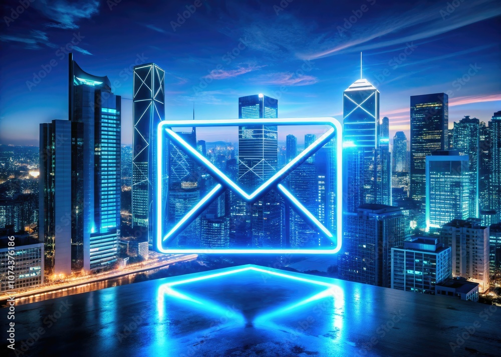 Modern Mail Symbol with Check Mark in Blue Color for Email Applications ...