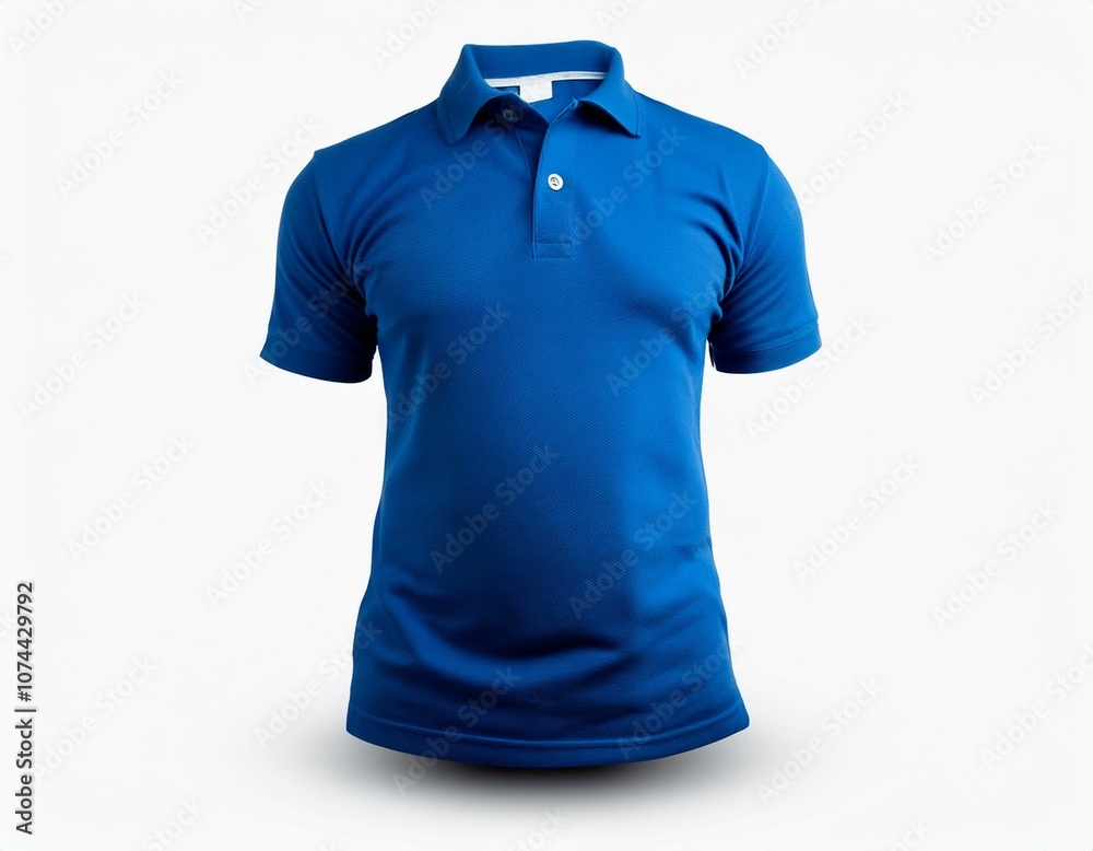 Blue collar polo tee shirt mock up in isolated on white, full depth of ...