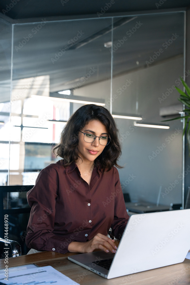 Young professional it specialist latin hispanic business lady working ...