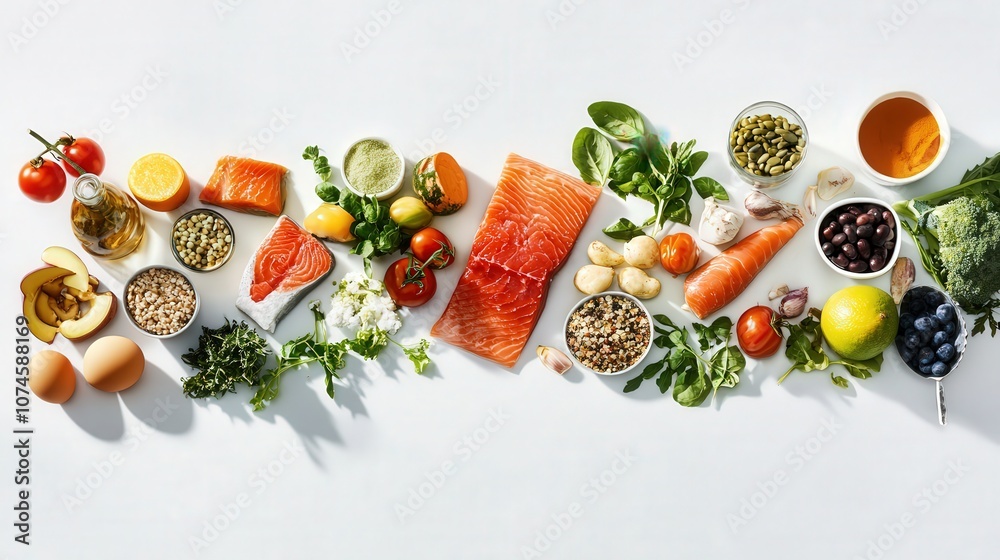 A well-balanced assortment of foods from the five food groups is ...