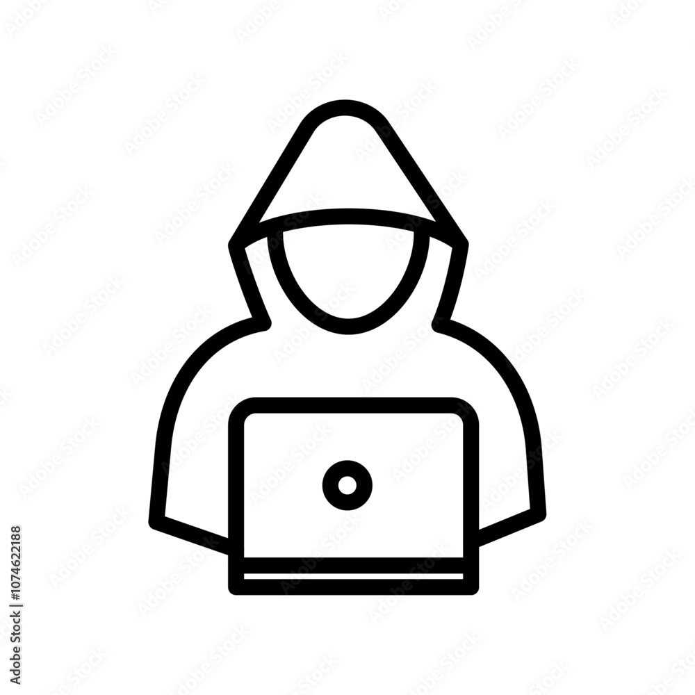 Photo & Art Print Hacker icon logo sign set vector outline, Kajal