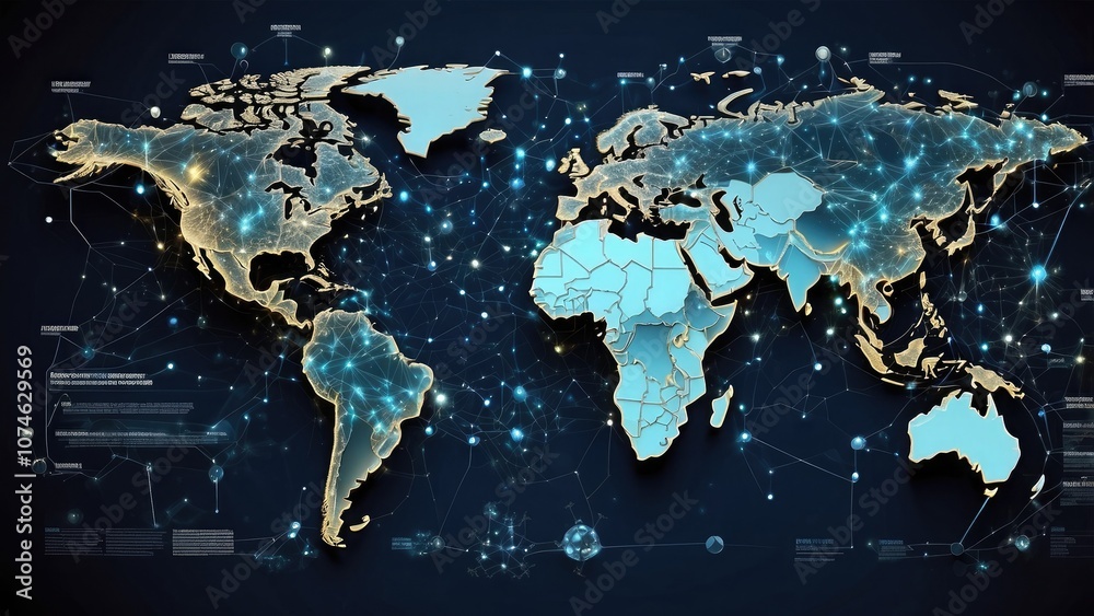 An interactive map of the world that shows the global user network ...