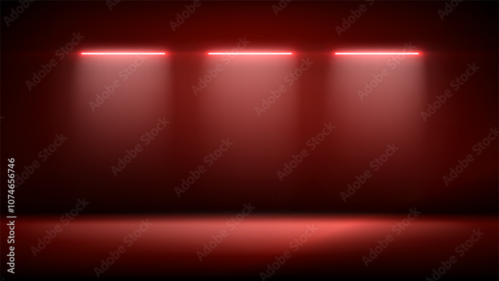 Studio interior, stage with neon, led lighting. Background, backdrop ...