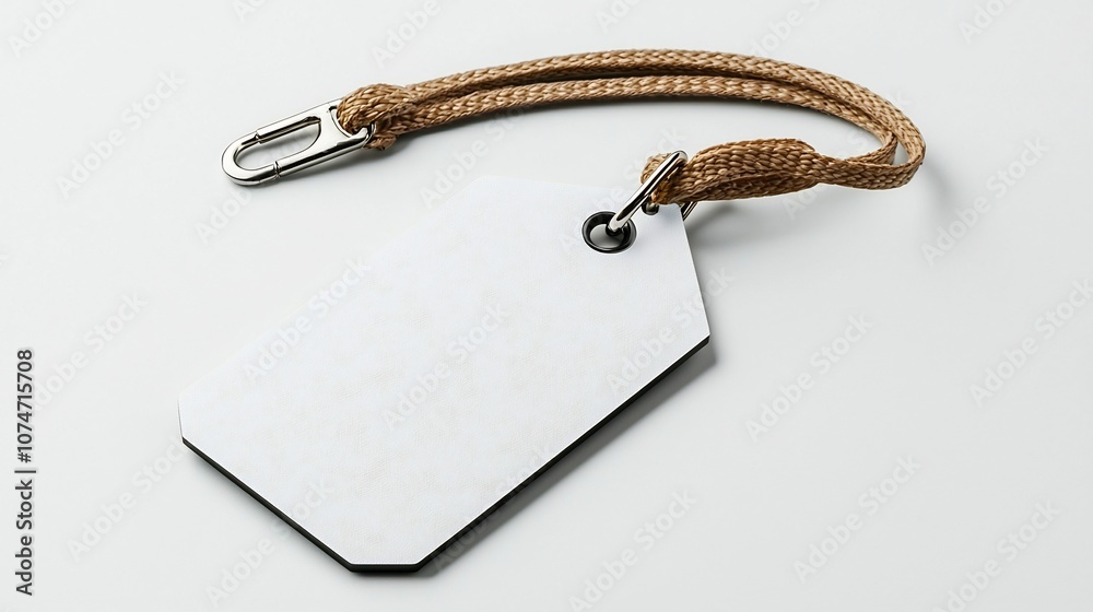 Sleek and polished rounded rectangular tag with a durable strap perfect ...