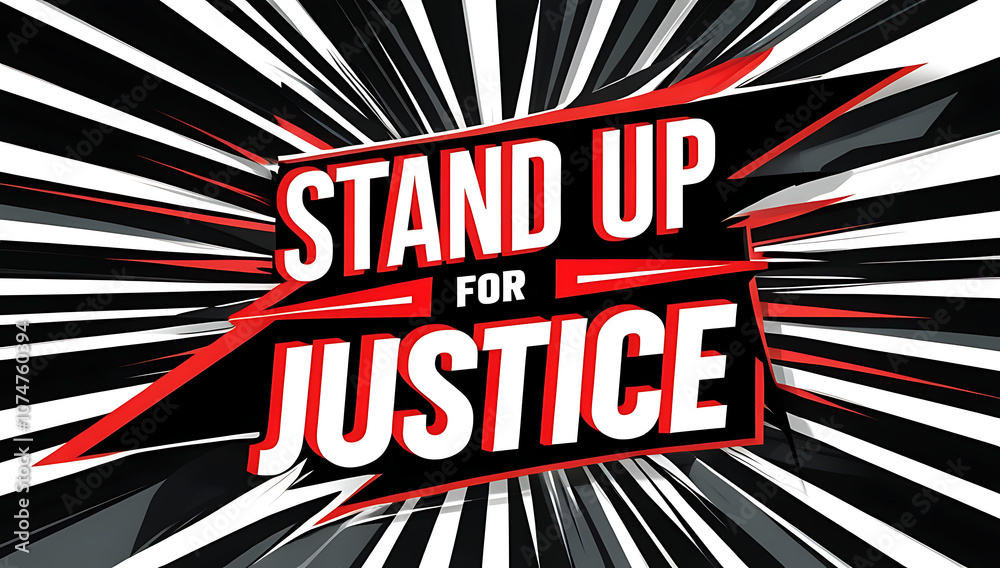 Clean, powerful poster with “Stand Up for Justice” in dynamic font on a ...