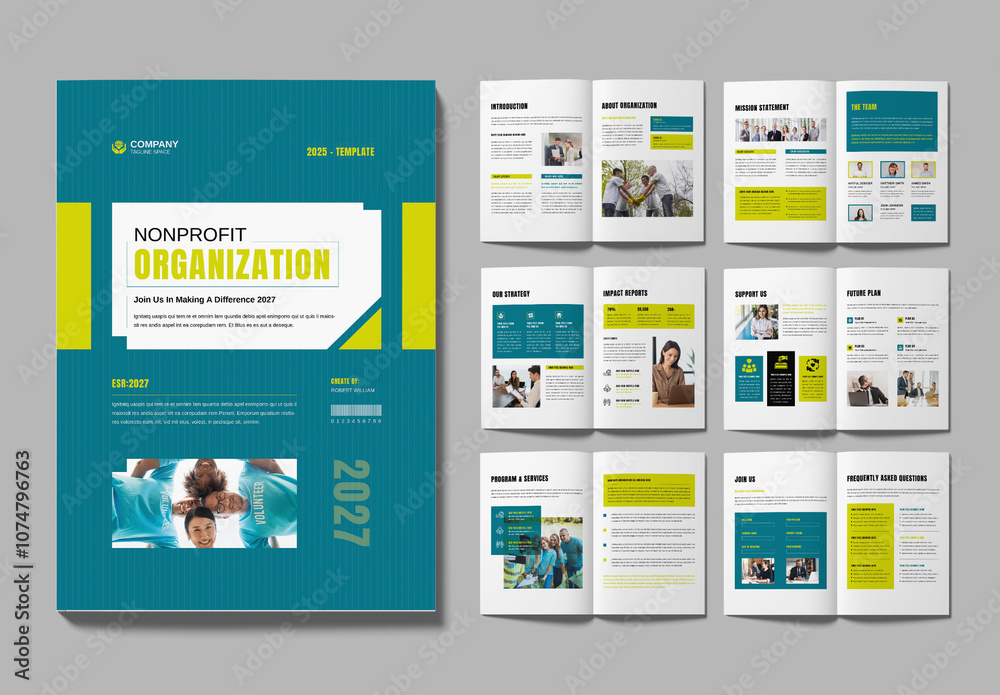 Nonprofit Organization Brochure Layout Stock Template | Adobe Stock