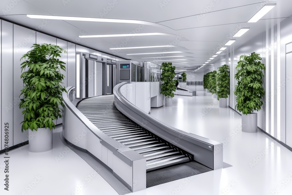 Futuristic Logistics Center, showcasing a state-of-the-art facility ...