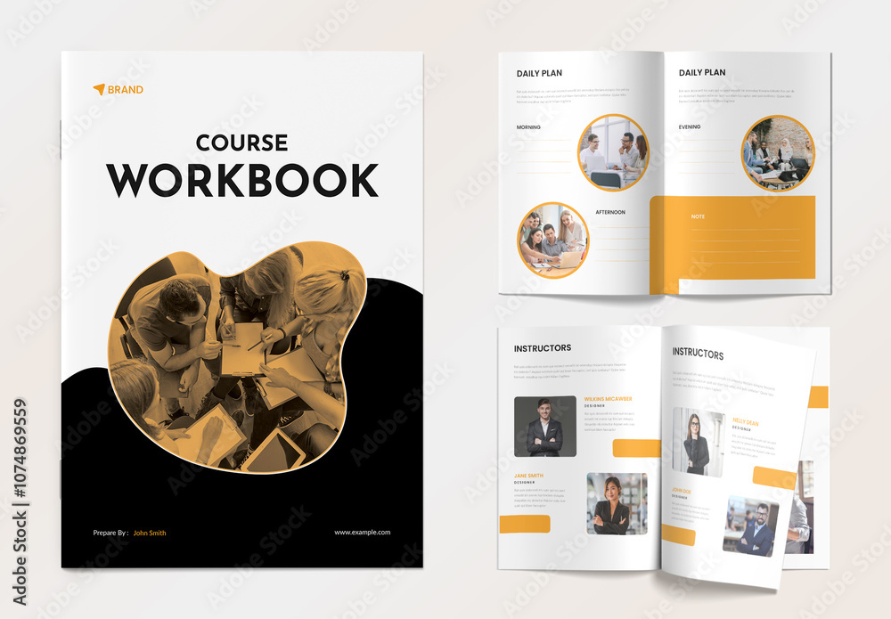 Course Workbook Layout Stock Template | Adobe Stock