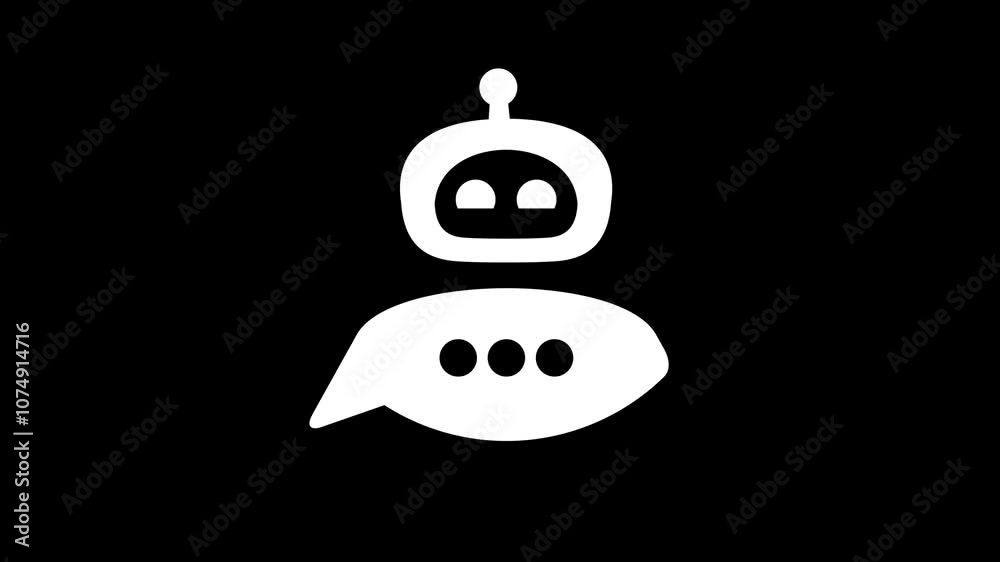 Chatbot response graphic animation. Alpha channel. Transparent ...