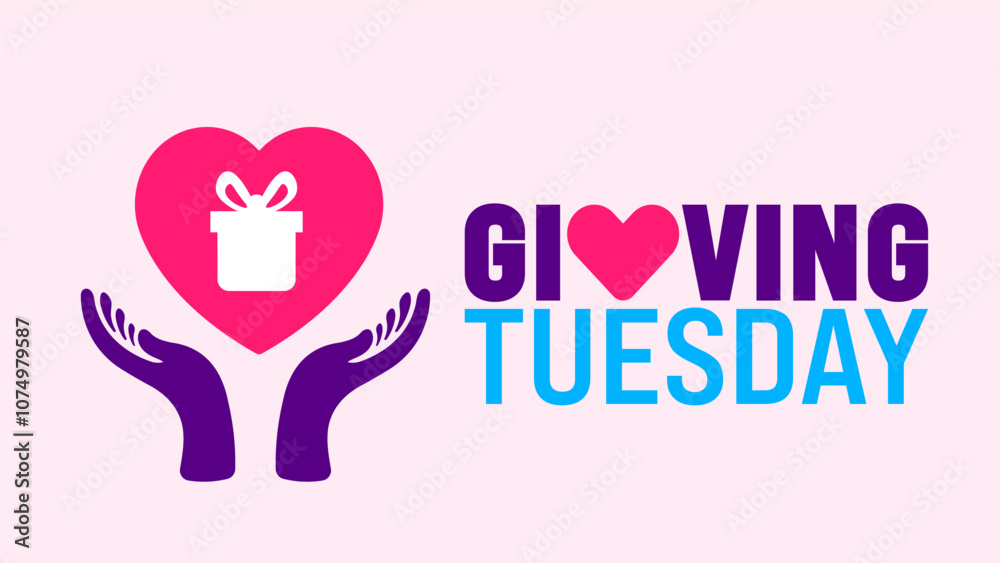 Giving Tuesday background, banner or poster design template. observed ...