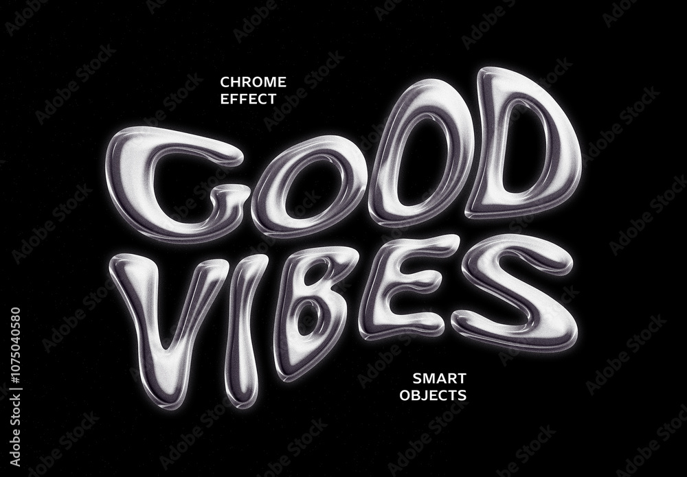 Chrome Logo Effect Mockup Stock Template | Adobe Stock