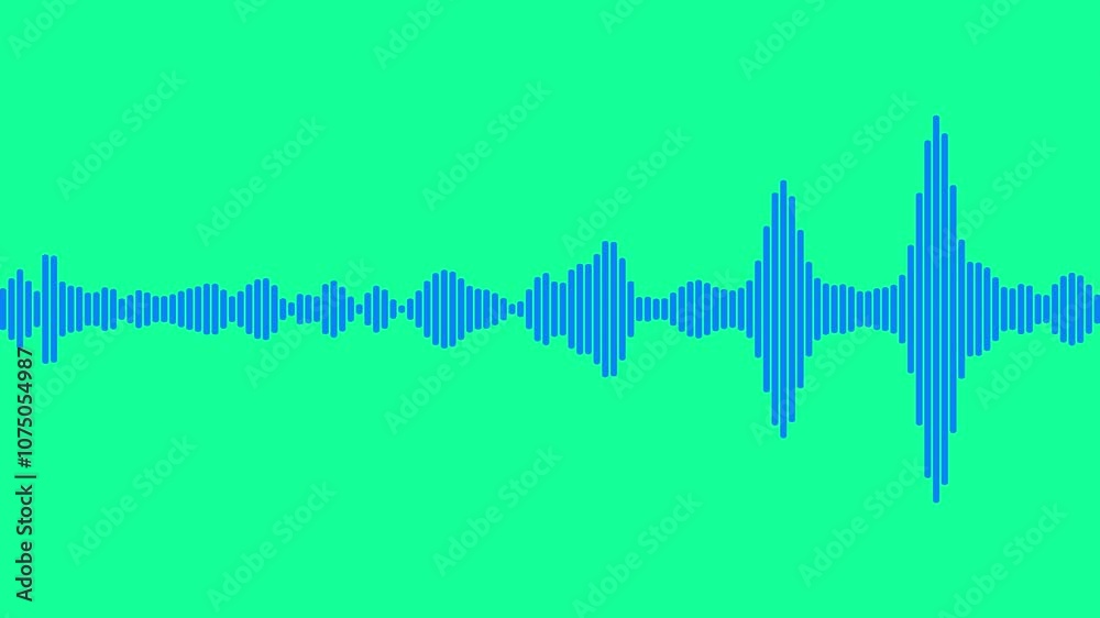 blue color audio waveform spectrum animation. Alpha channel, spectrum ...