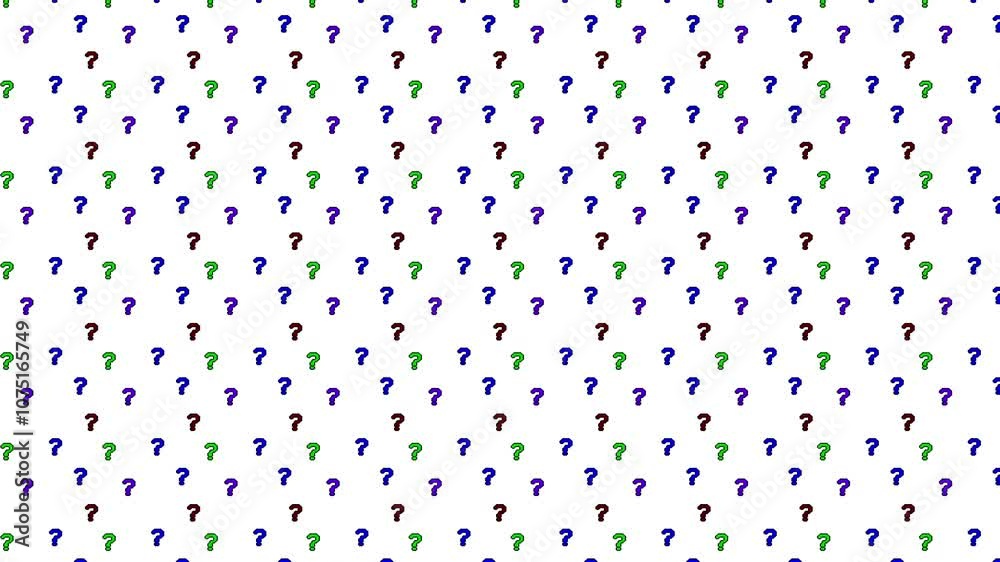 Cartoon Pixel Art question mark pattern with glitch style blinking on ...
