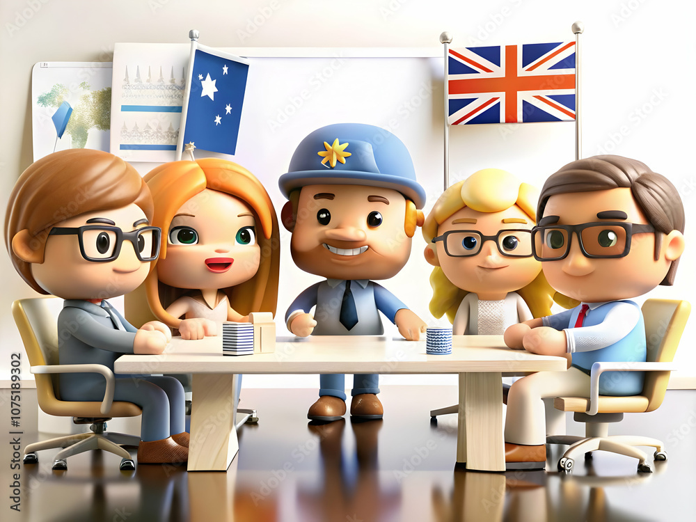 Australia Day Business Team Meeting Concept in Modern Office, Featuring ...