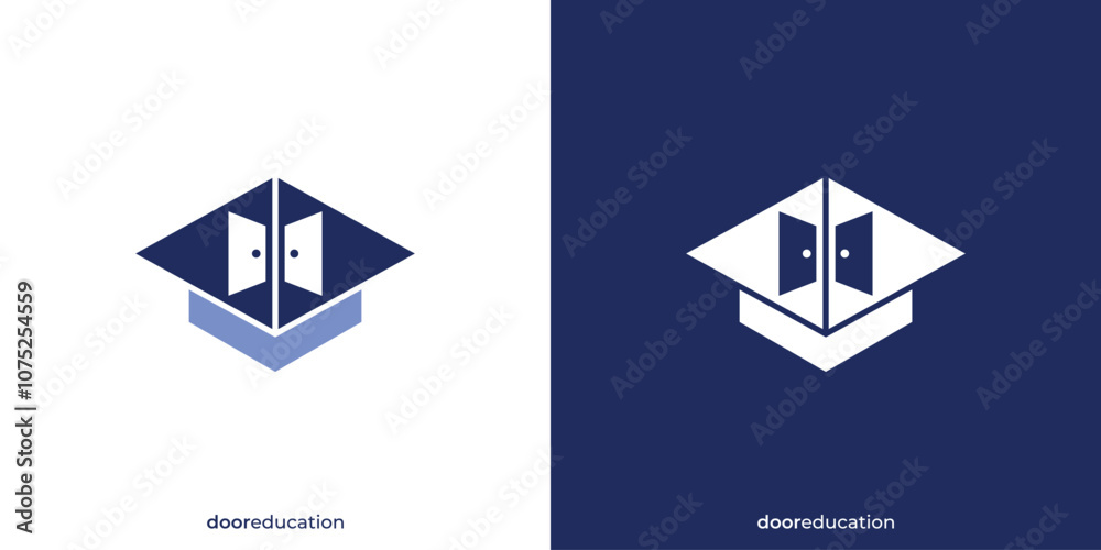 Abstract Education Door Logo. Graduation Cap with Door Icon Graphic ...