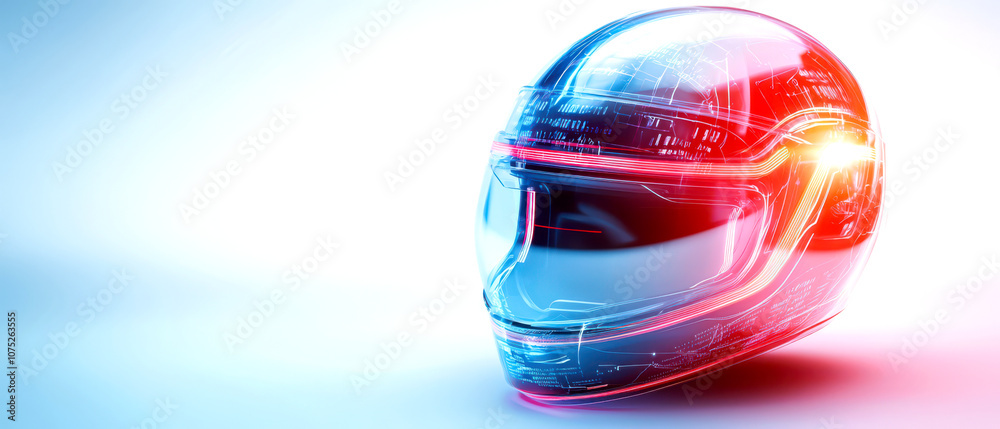 Explore the cutting-edge design of a futuristic motorcycle helmet that ...