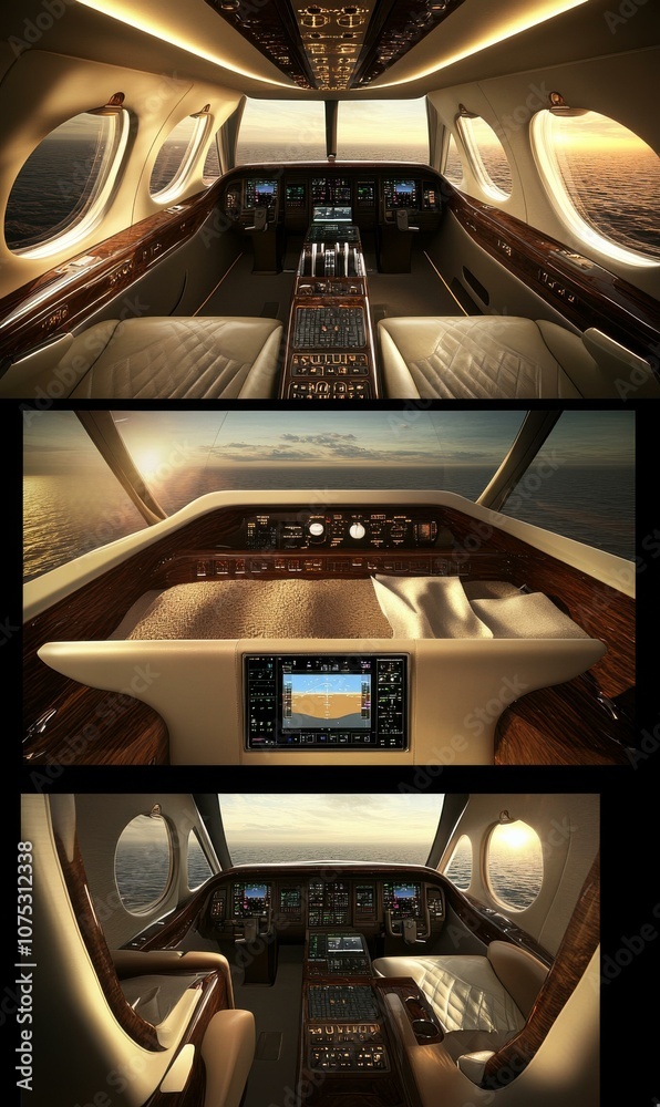Luxurious Private Jet Cockpit: A Fusion of Elegance and High-End ...