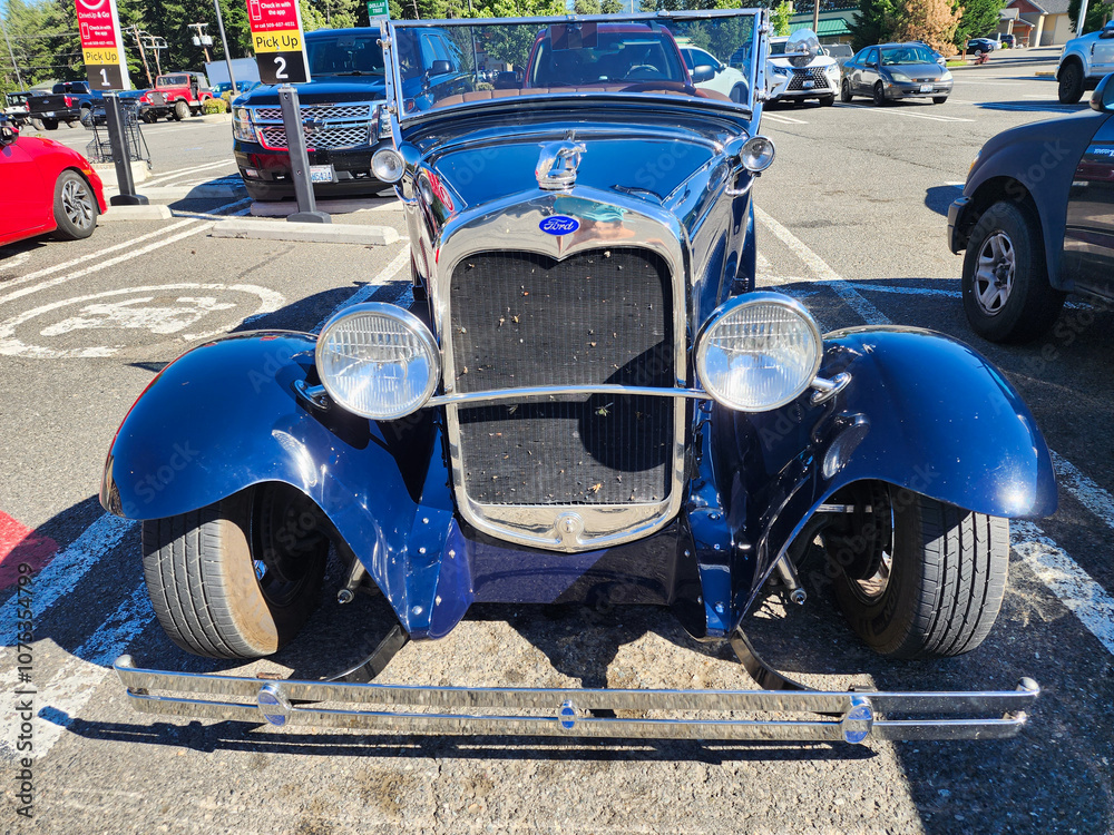 Seattle, WA, USA -July 4, 2024 : 1930 Ford Model A v8 Roadster blue ...