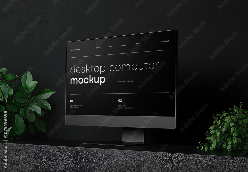 Desktop Computer Mockup Generated with AI Stock Template | Adobe Stock