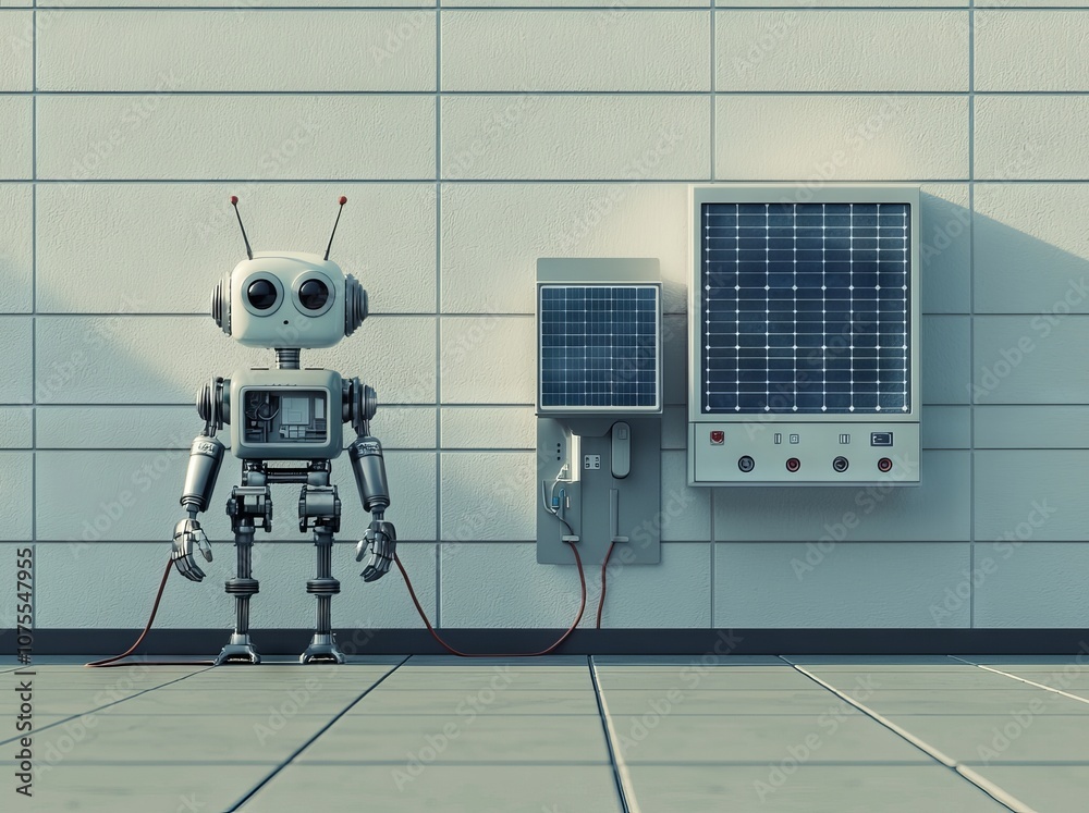 EV charger with smart energy storage system controlled by robot and ...