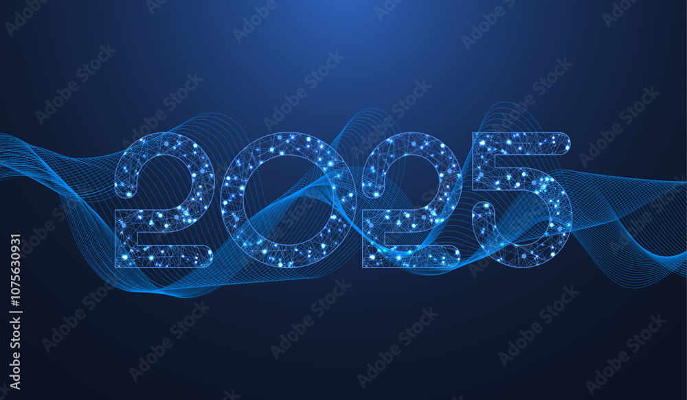 Digital technology abstract poster template 2025 with circuit board ...