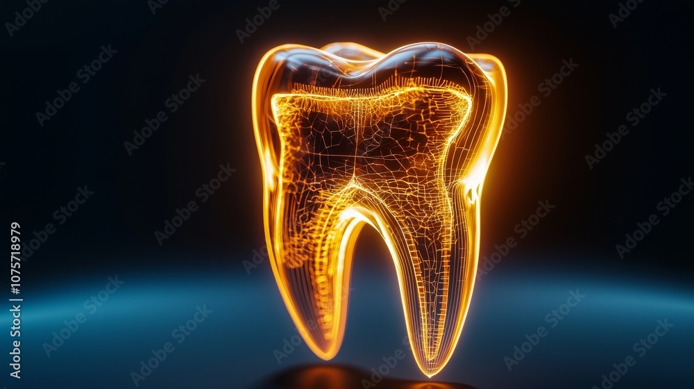 Cross-section of a human tooth in vivid detail, highlighting enamel ...